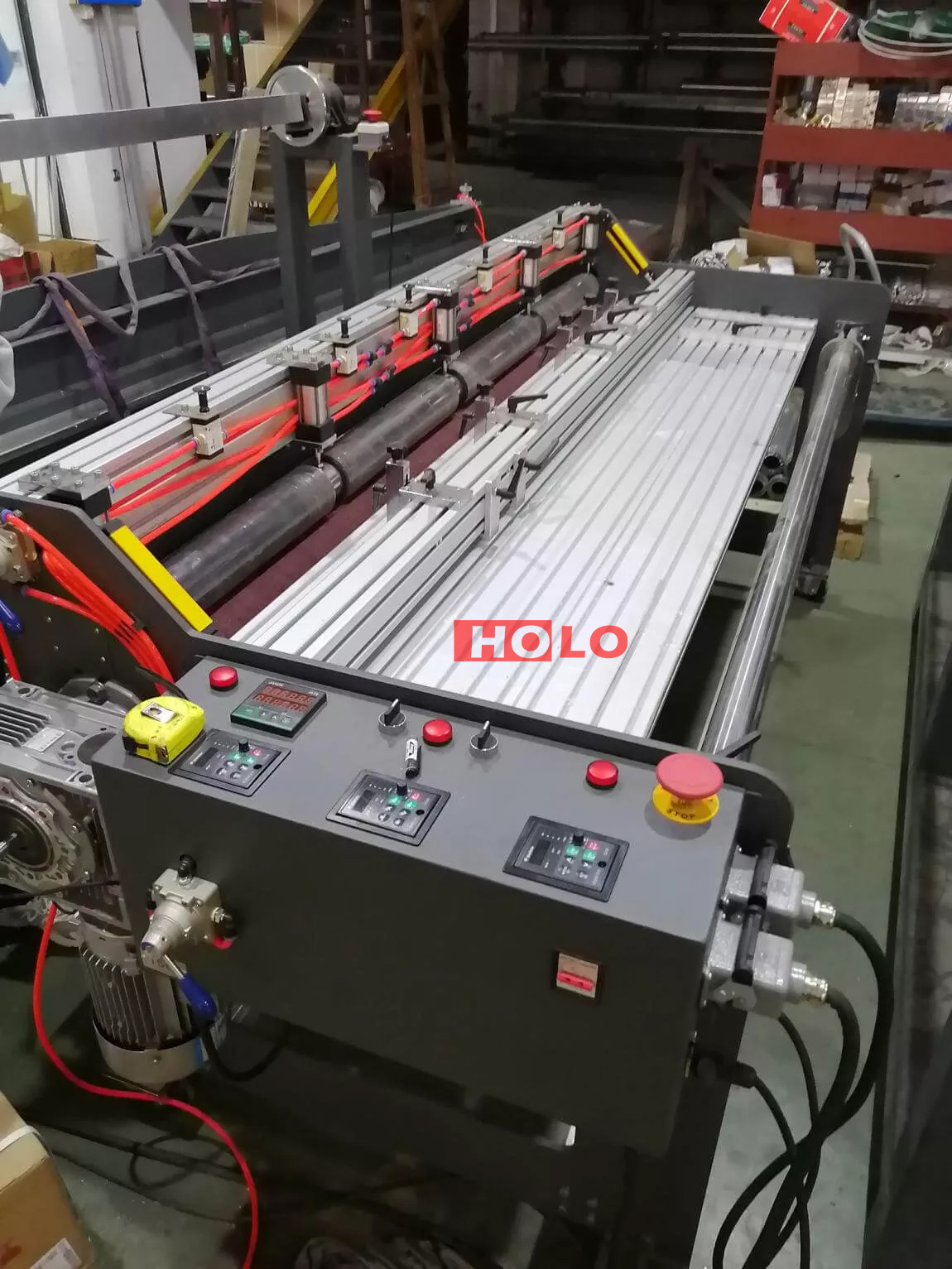 Conveyor Belt Slitter with winder & rewinder and working table ...